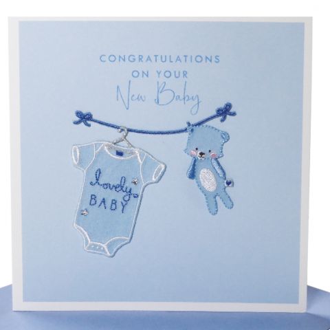 New Baby Boy Washing Line Card - Starlight Boutique